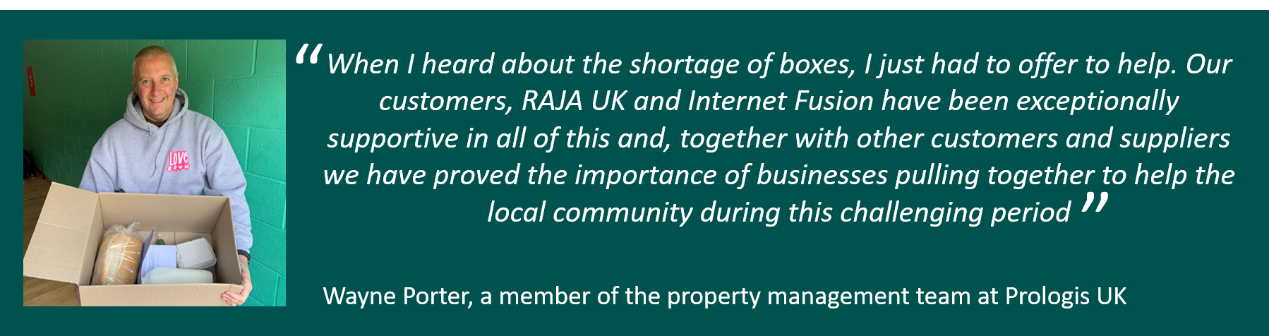 Local employee helps council’s food box delivery service | Prologis